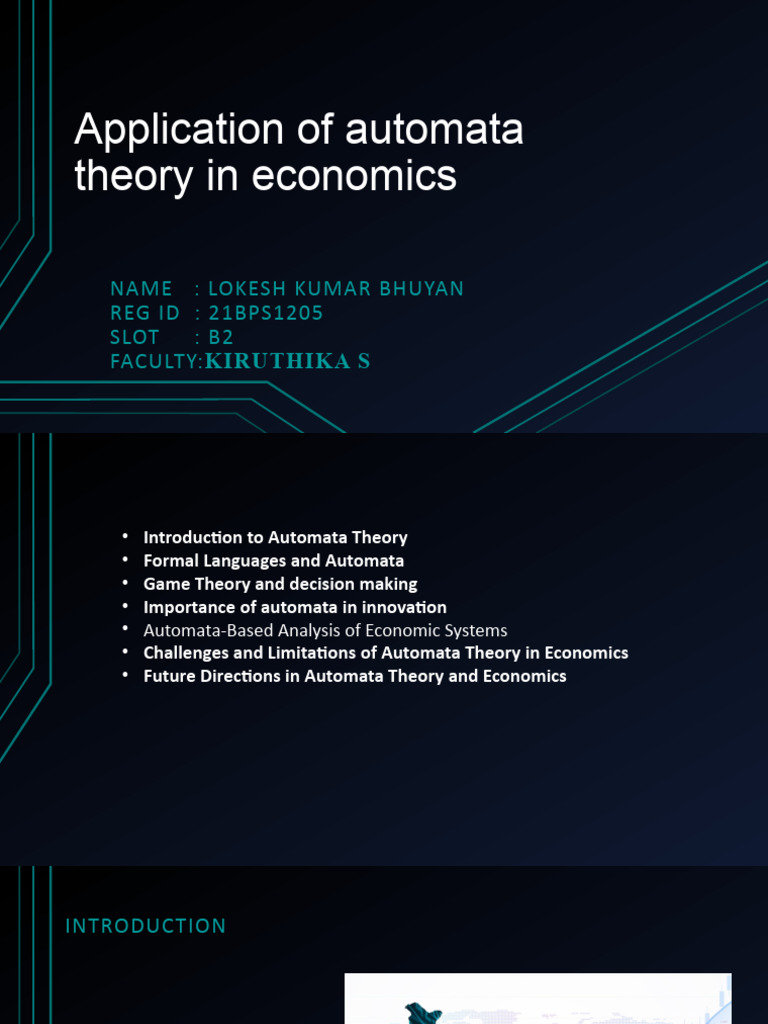Application of Automata Theory in Economics - 2 | PDF
