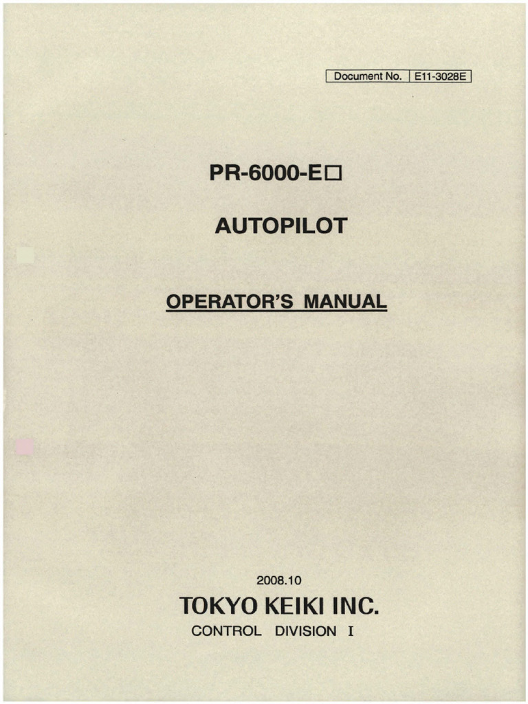 Pr-6000-E Auto Pilot Operator's Manual | Download Free PDF | Computer ...