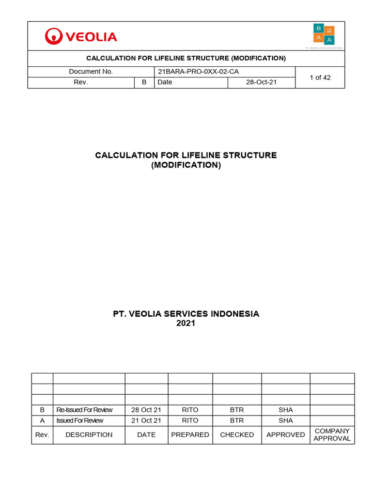 Lifeline Structure Calculation Modifications | PDF