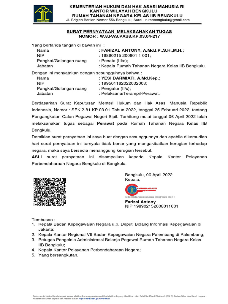 3 Surat Perintah Melaksanakan Tugas (SPMT) dari Kepala Satuan Kerja | PDF