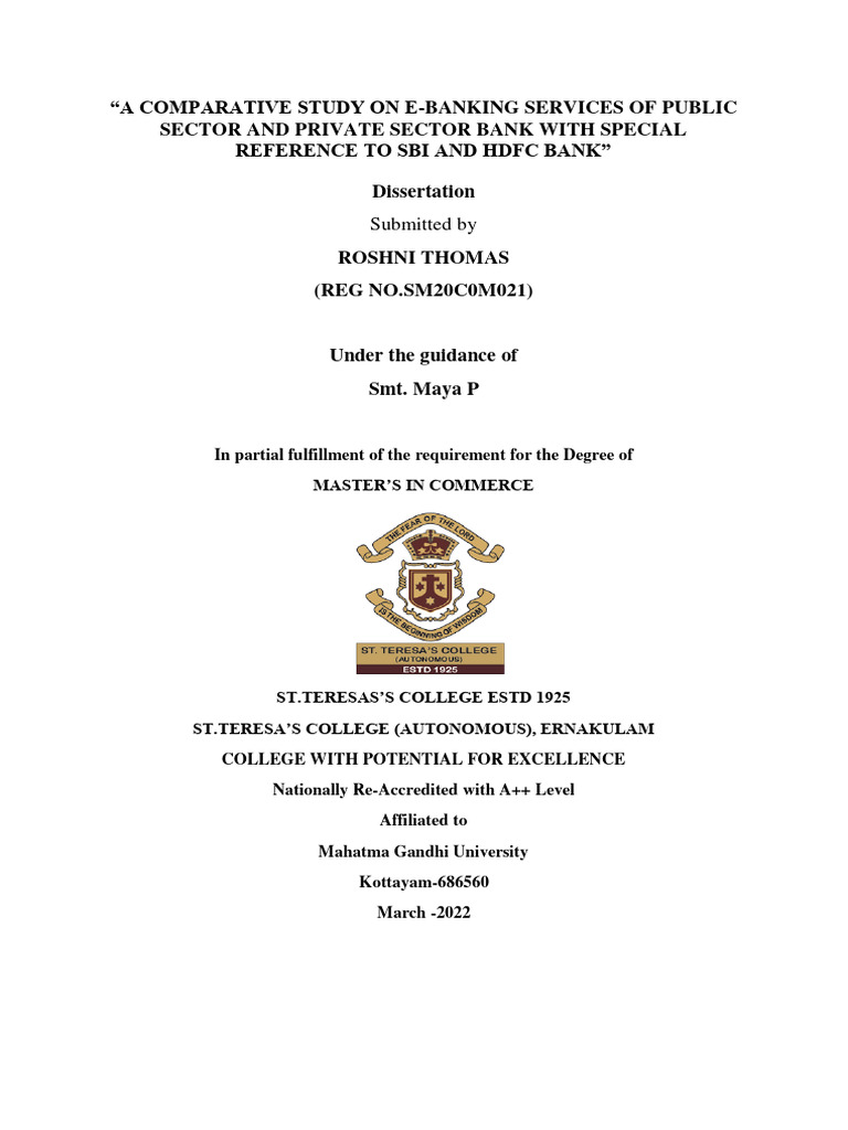 Comparative Study of e Banking | PDF