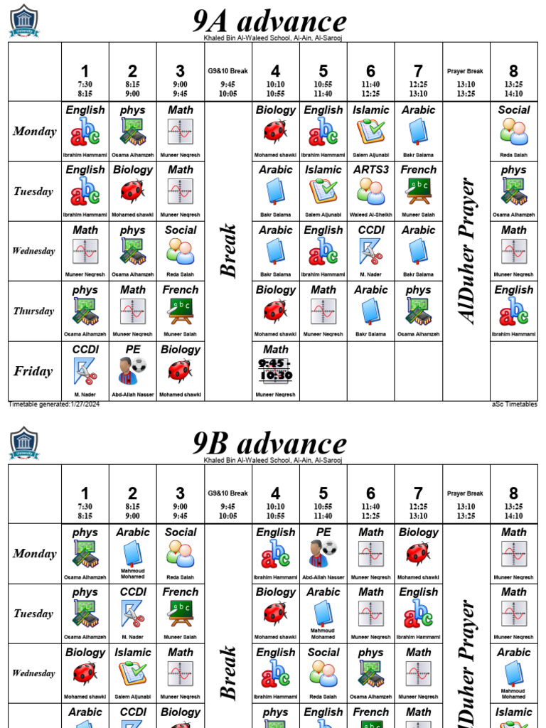 29-1-2024 Grade 9 Timetable | PDF | Abrahamic Religions | Monotheism