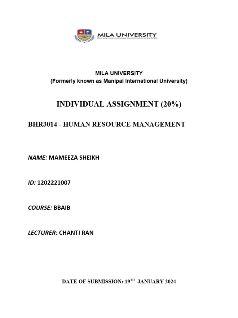 HR Indiv Work | PDF | Behavioural Sciences | Psychological Concepts