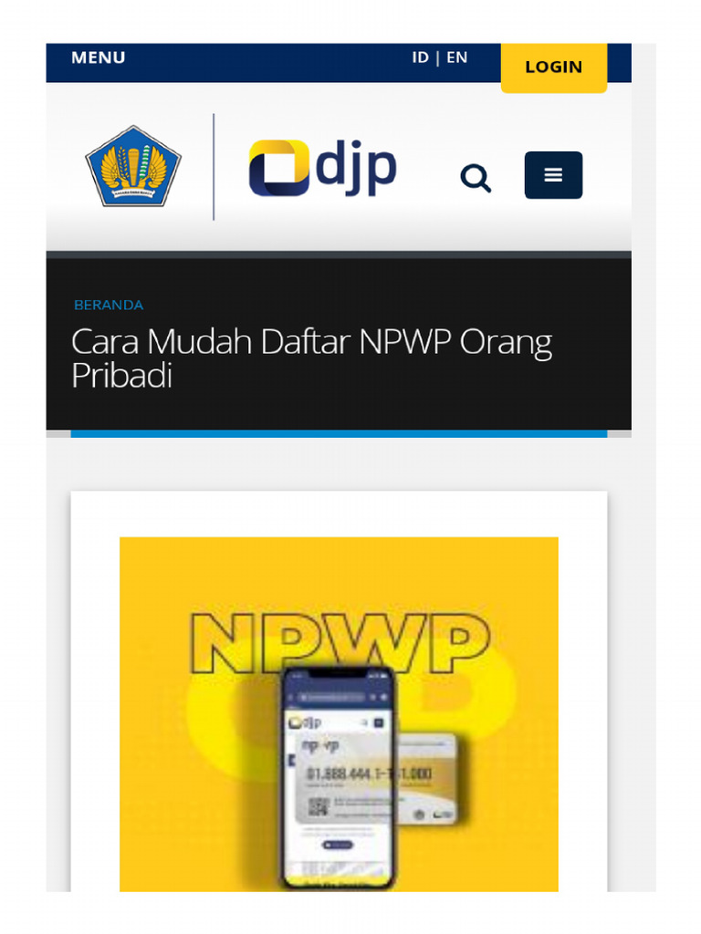 Cara Mudah Daftar NPWP | PDF
