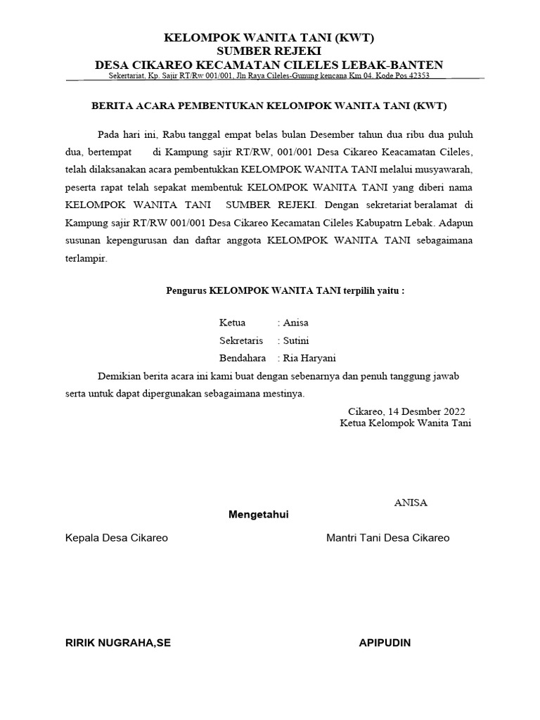 Ba. Pembentukan - KWT | PDF