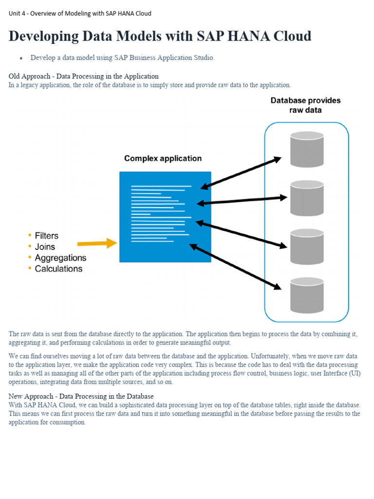 SAP HANA Cloud - Foundation - Unit 4 | PDF | Databases | Cloud Computing
