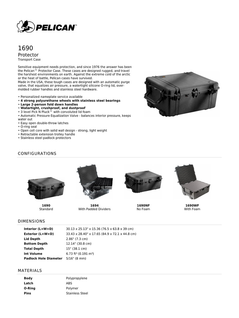 Pelican-1690-cases-Transport Case | PDF | Polyurethane | Building ...