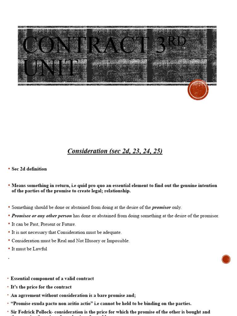 Contract 3rd Part 1 | PDF | Consideration | Consent