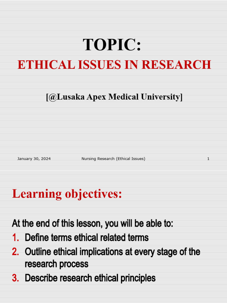 NR 3 Ethical Issues in Research I | PDF | Informed Consent | Nursing