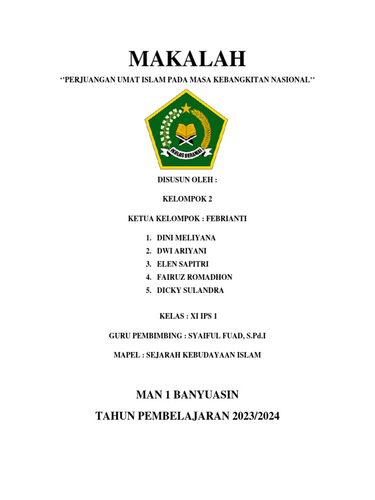 Perjuangan Islam di Kebangkitan Nasional | PDF