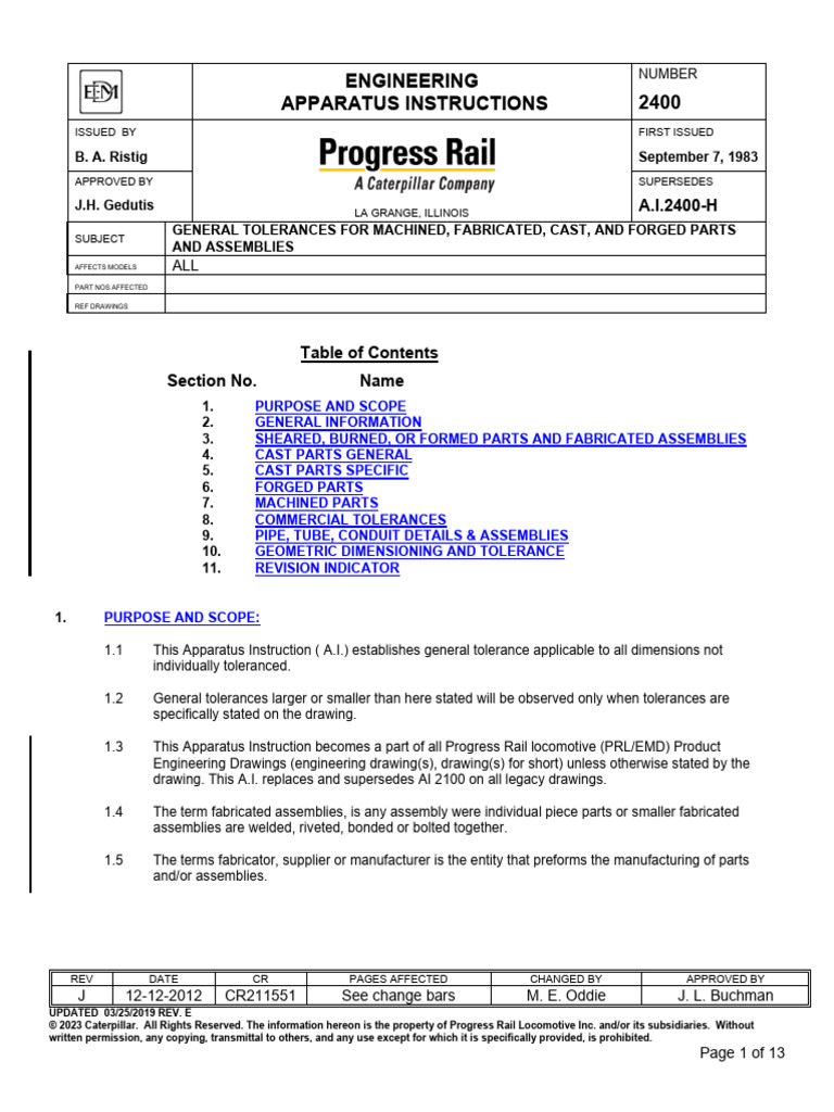 Engineering Apparatus Instructions 2400 | PDF | Engineering Tolerance ...