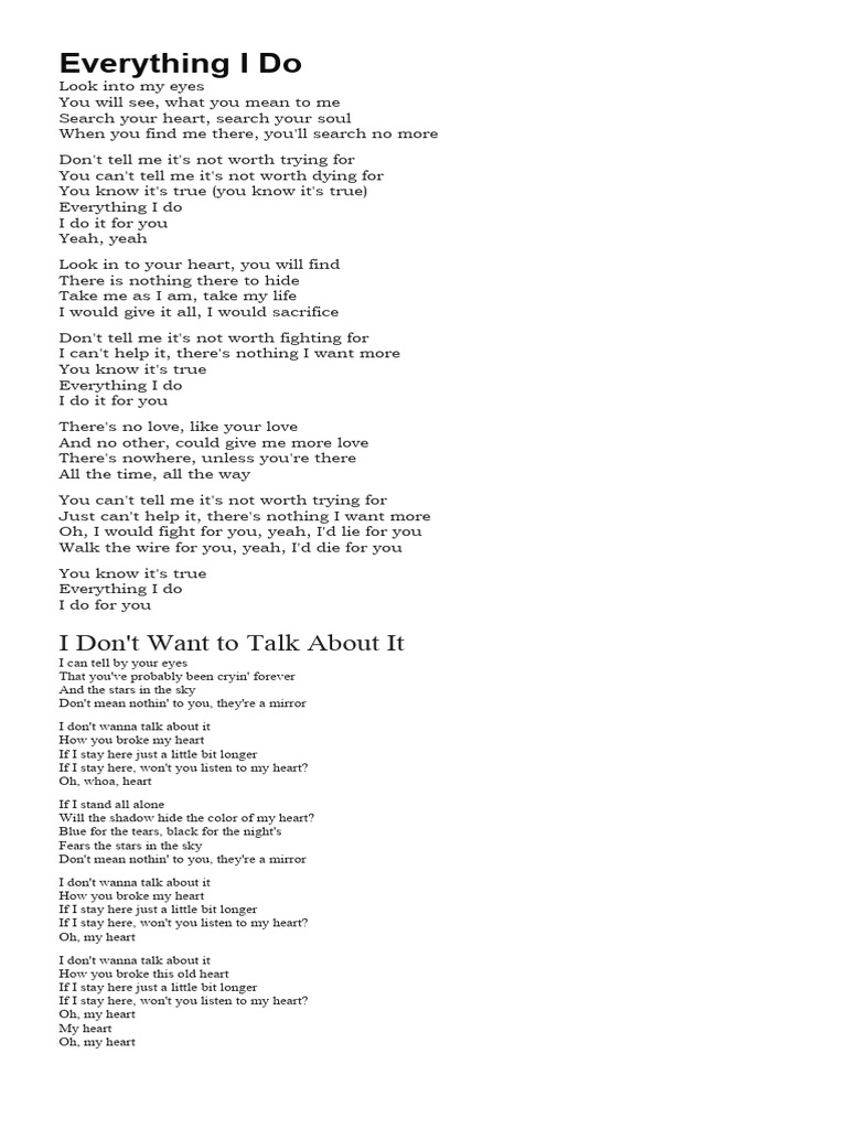 Everything I Do | PDF