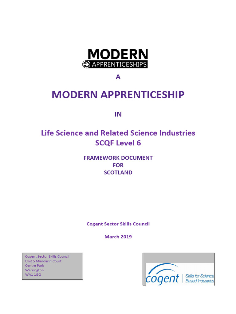 Ma Framework Life Sciences at SCQF Level 6 | PDF | Apprenticeship ...