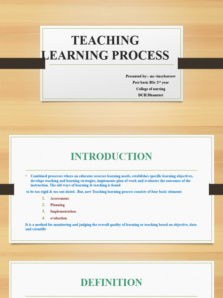 Teaching Learning Process | PDF | Learning | Teachers