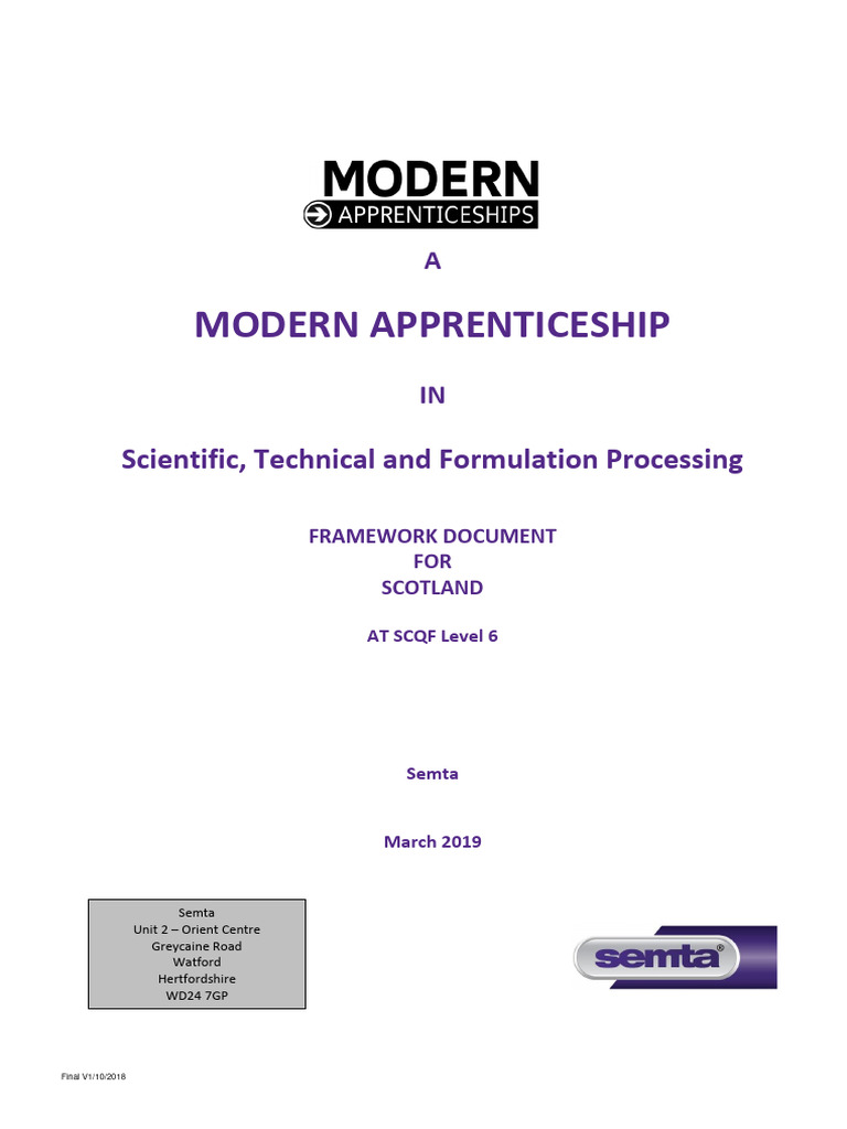 Ma Framework Scientific Technical and Formulation Processing at SCQF ...