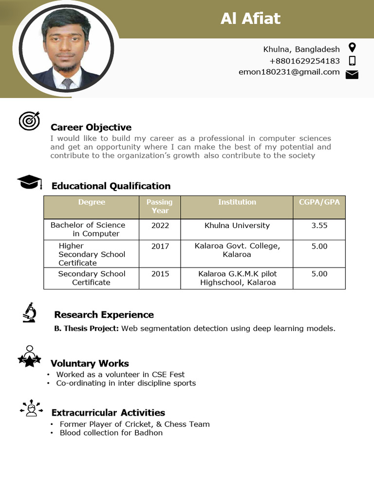 Emon CV CSE 18 31 | PDF | Computing