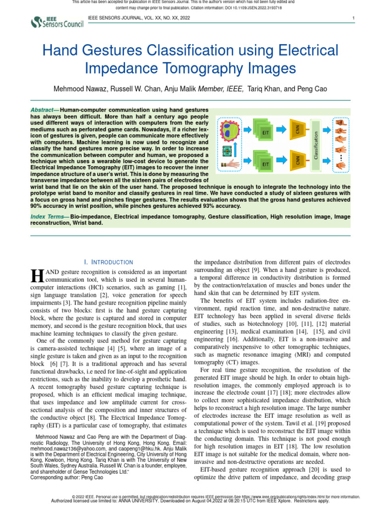 Hand Gestures Classification Using Electrical Impedance Tomography ...