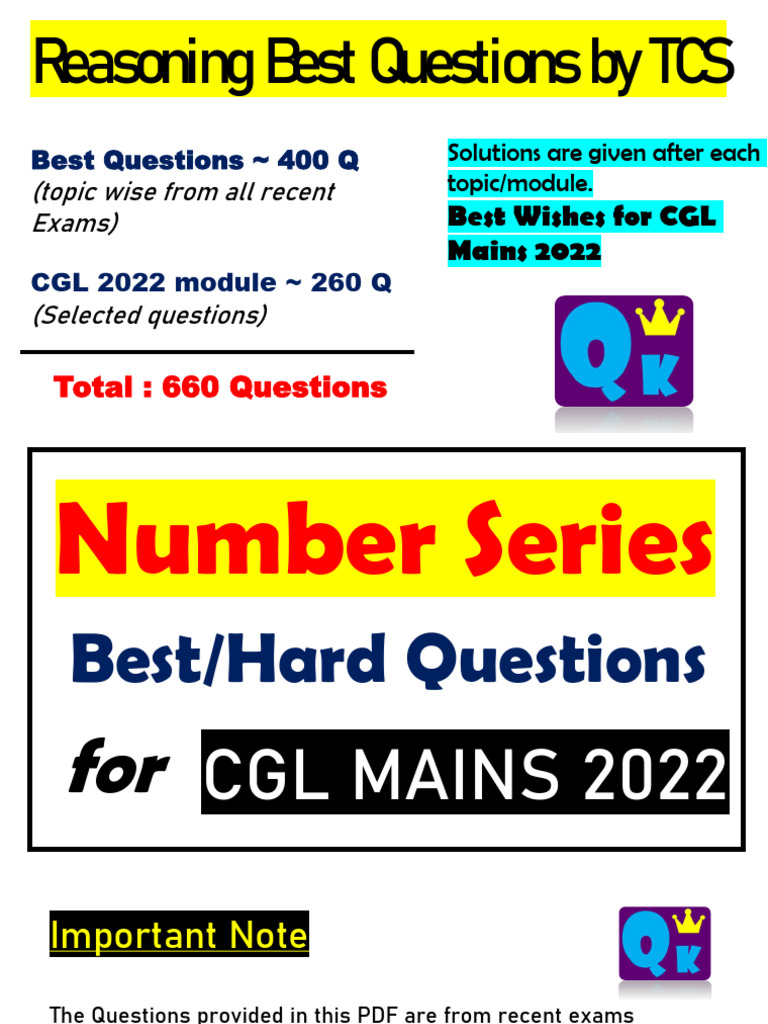 Reasoning Best 600 PYQ by TCS | PDF