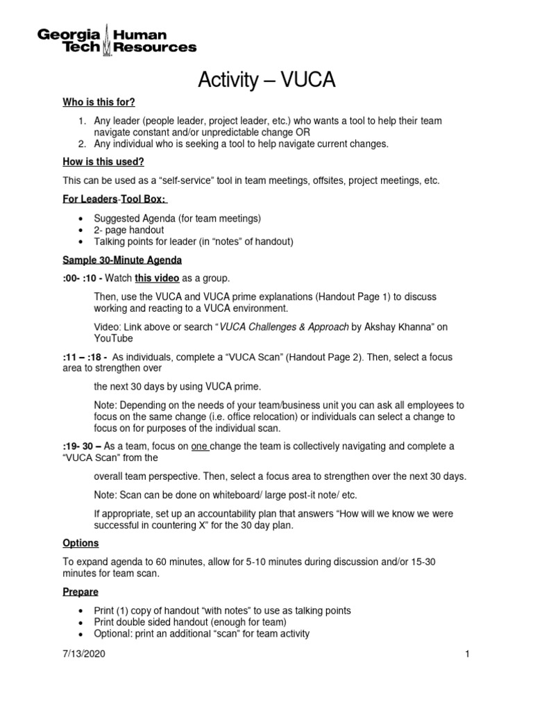Vuca Activity1 | PDF | Psychological Concepts | Communication