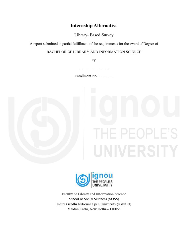 IGNOU BLIS Library Survey Report | PDF | Libraries | Information Science