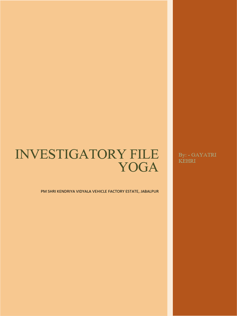 Yoga Proj | PDF | Asana | Mind–Body Interventions