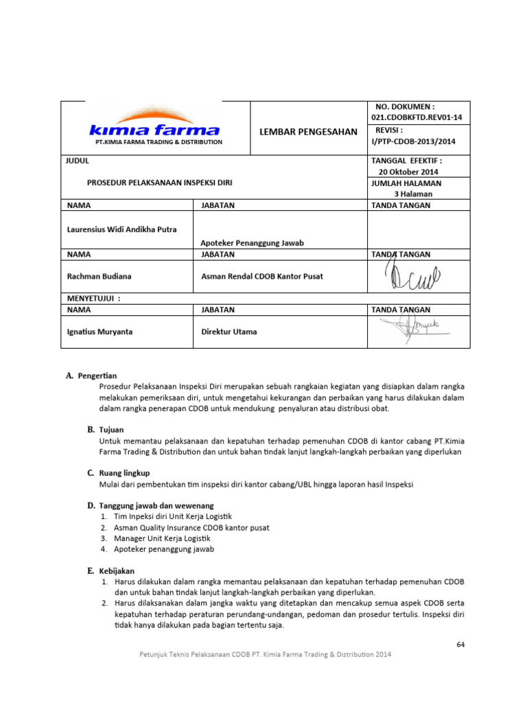 Cdob - Revisi 2014 - 102014 - 021 - Prosedur Pelaksanaan Inspeksi Diri ...