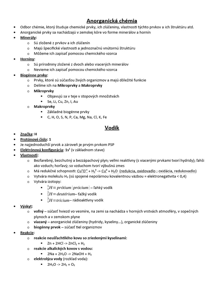 2che - 1 (Anorg. + H) | PDF