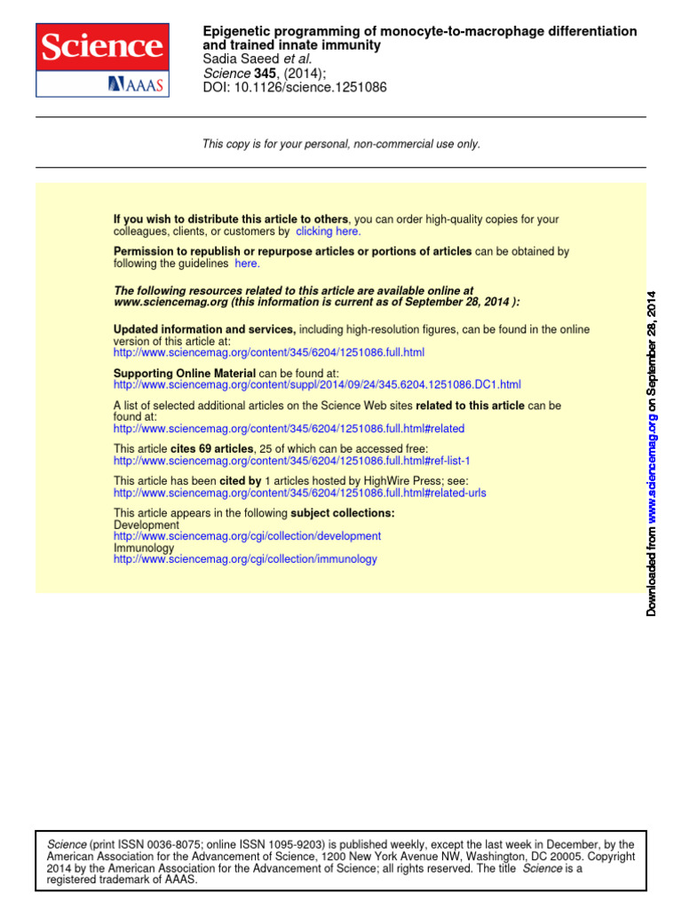 Epigenetic Programming of Monocyte-To-Macrophage Differentiation and ...