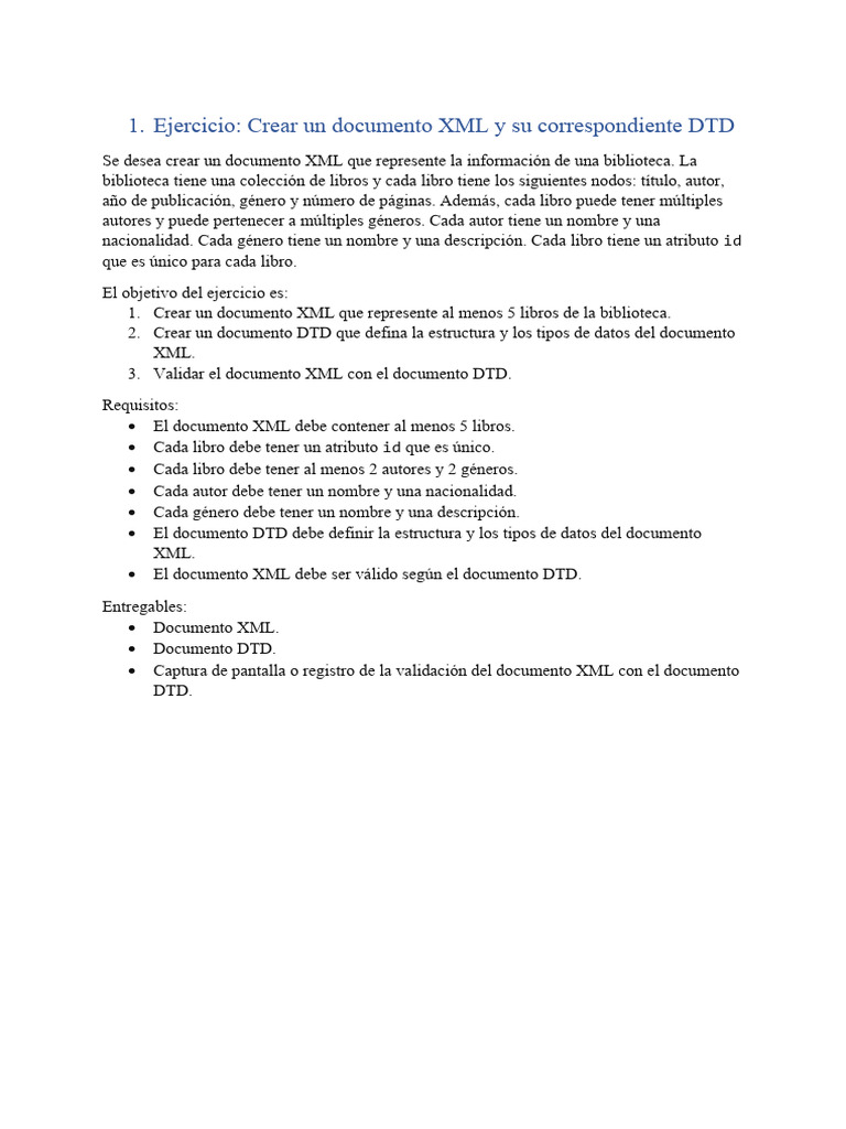 Tema 10. XML-DTD-1 | PDF | Xml | Estándares del consorcio World Wide Web