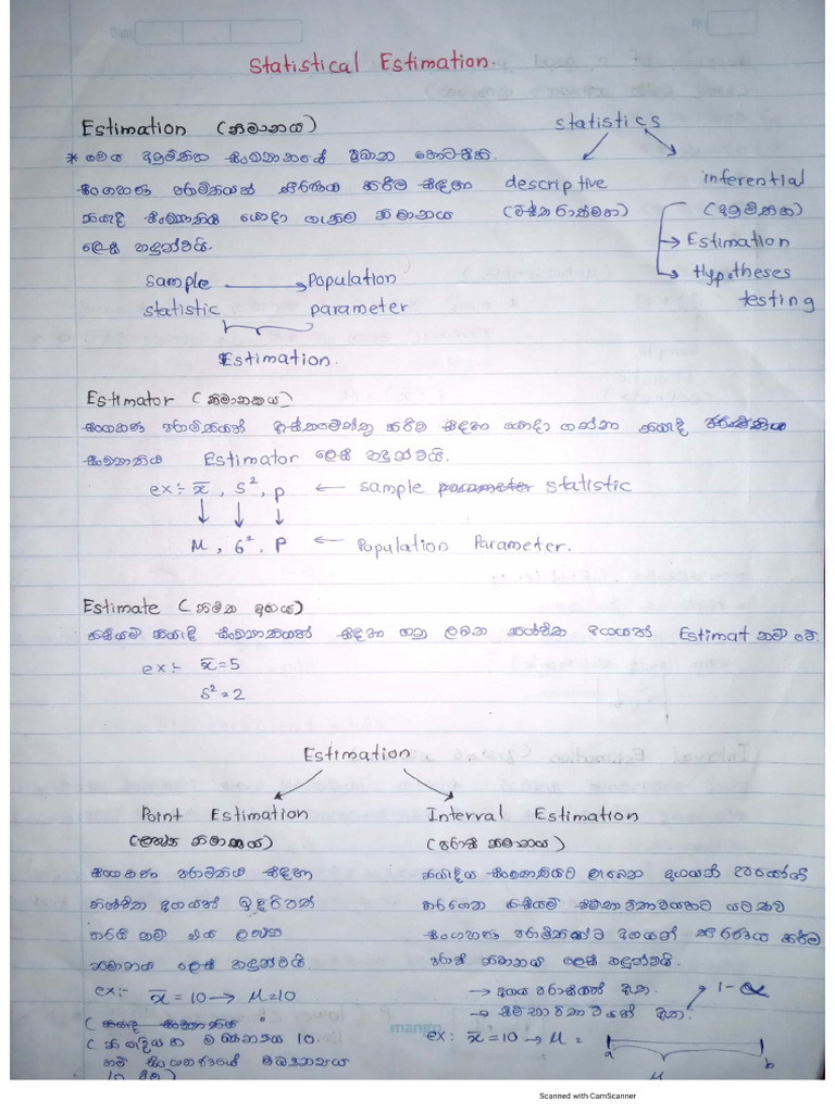 Chapter10 Statistical Estimation | PDF