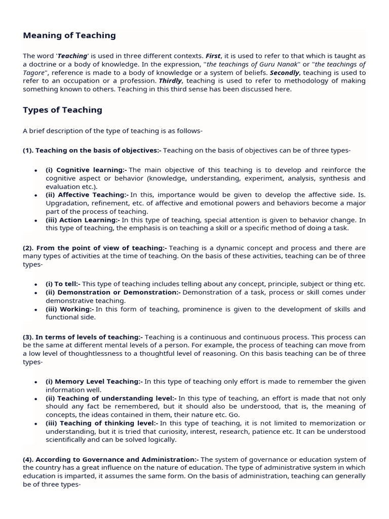 Understanding Teaching Methods | PDF
