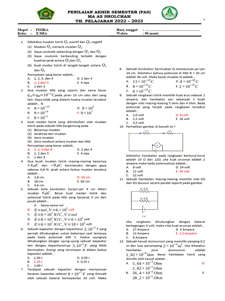 Soal Fisika XII | PDF