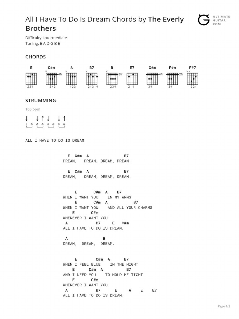 All I Have To Do Is Dream Chords | PDF