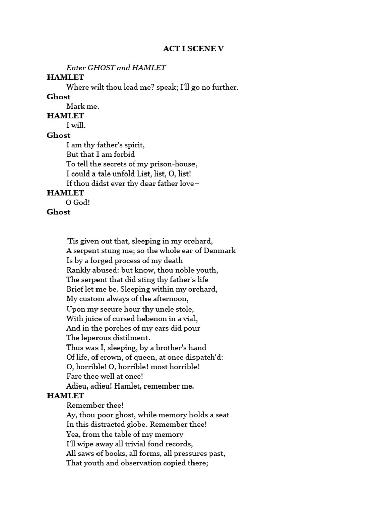 Hamlet Script | PDF | Hamlet | Shakespearean Tragedies