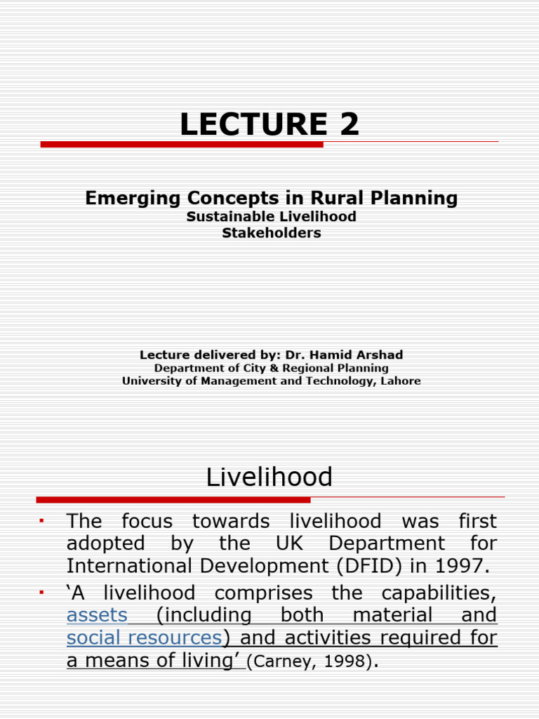 Lect 2 - Emerging Concepts in Rural Planning | PDF | Sustainability | Economies