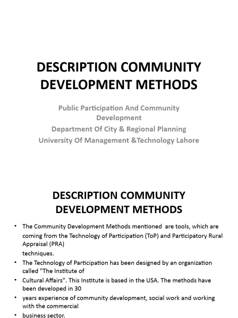 Lecture-06 DESCRIPTION COMMUNITY DEVELOPMENT METHODS | PDF | Consensus ... Lecture-06 DESCRIPTION COMMUNITY DEVELOPMENT METHODS | PDF | Consensus ...