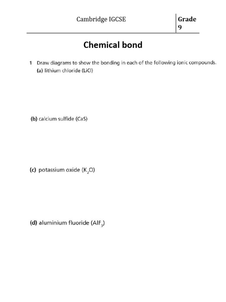 Chemical Bonding Topic Test | PDF