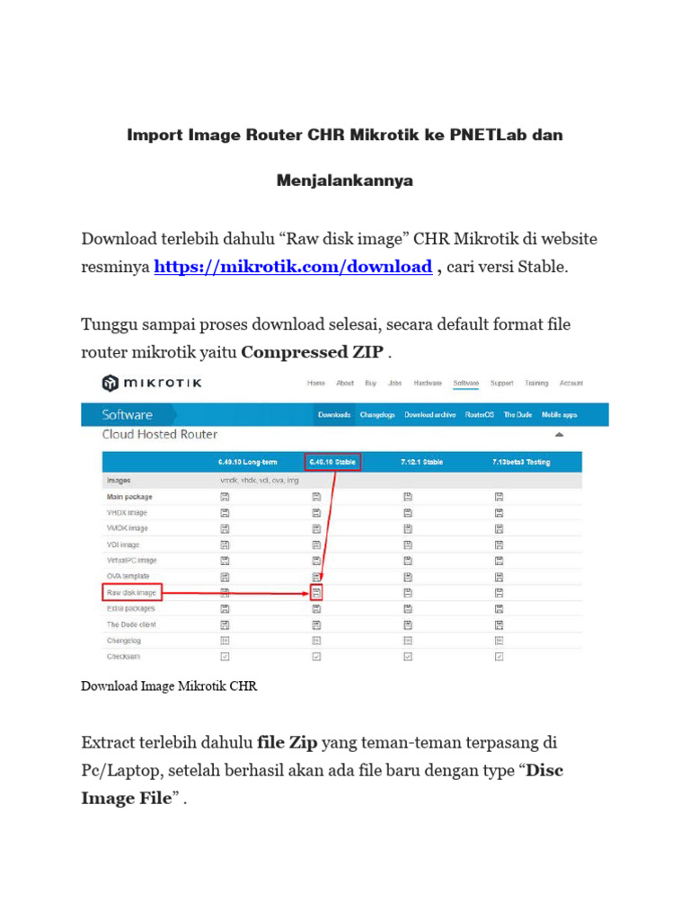 Import Image Router CHR Mikrotik Ke PNETLab Dan Menjalankannya | PDF