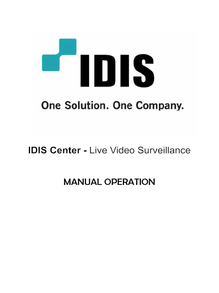 Manual Operation Idis Center | PDF