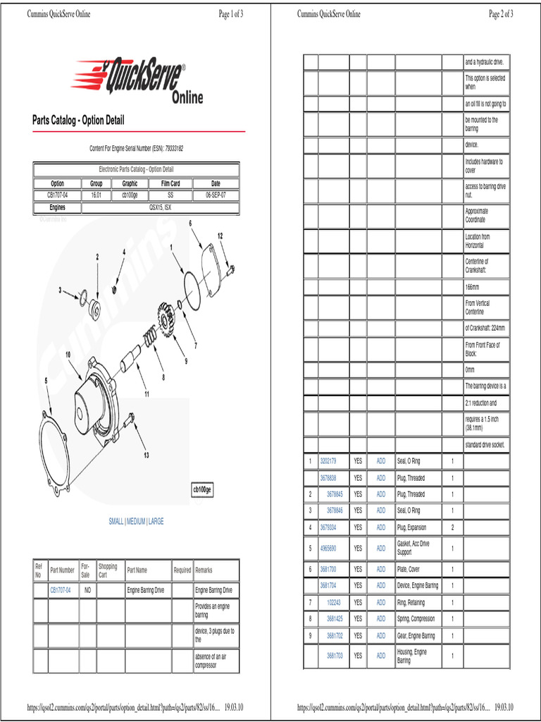 Cb1707-04 - Drive, Engine Barring | PDF | Screw | Engines