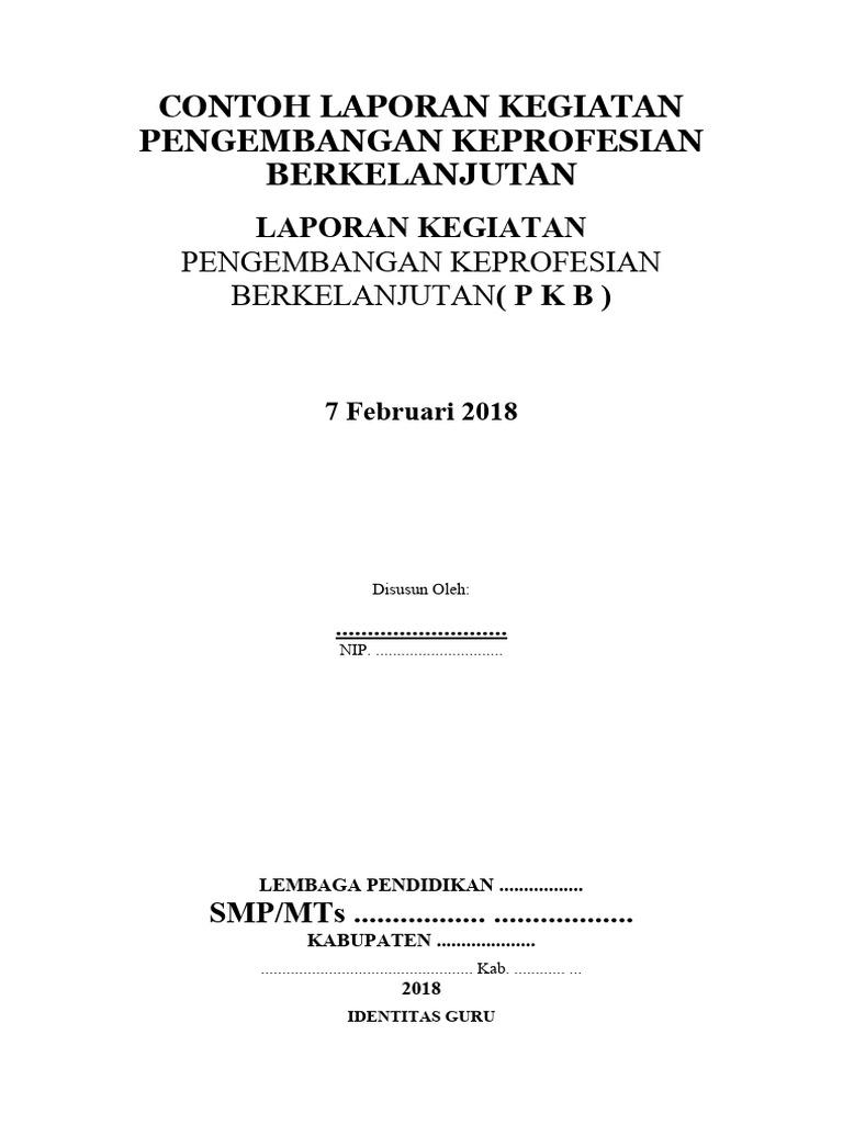 Contoh Laporan Kegiatan Pengembangan Keprofesian Berkelanjutan | PDF | Bisnis | Seni