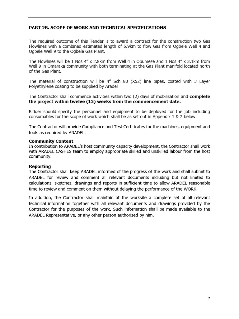 Gas Flowline Construction Scope of Work | PDF | Pipe (Fluid Conveyance ...