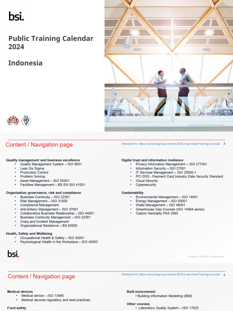 Bsi Indonesia Training Schedule 2024 | PDF | Building Information ...