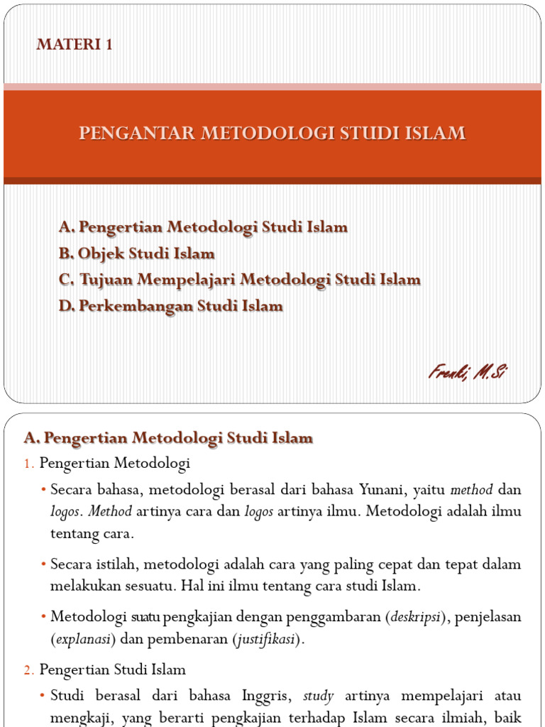 Modul MK Metode Studi Islam | PDF