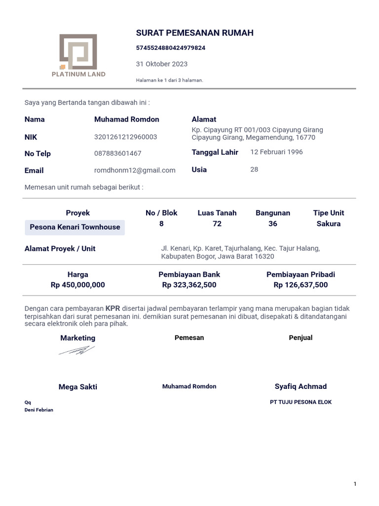 Contoh SPR Rumah | PDF