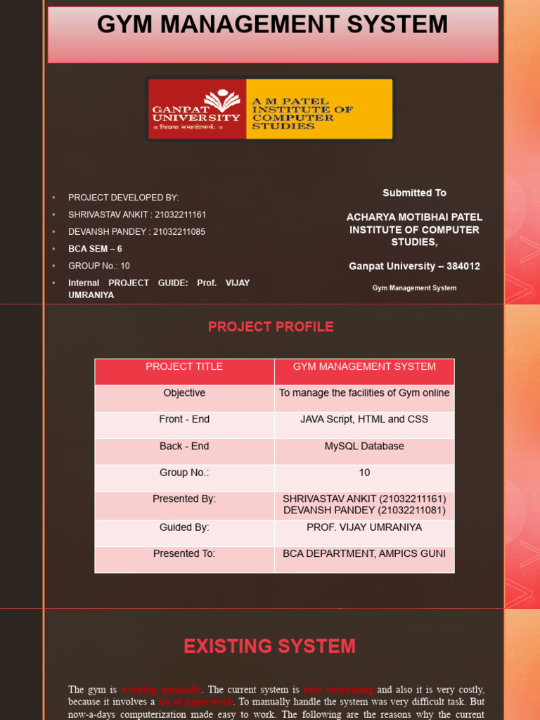 Gym Management System | PDF | Databases | Login