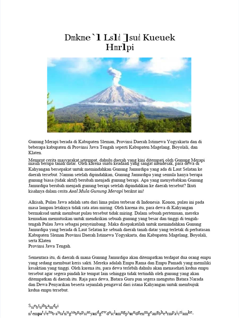 PDF Legenda Asal Usul Gunung Merapi | PDF