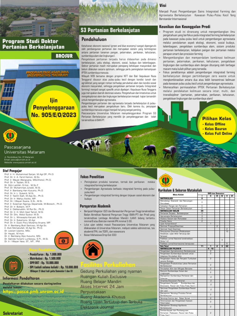 Brosur s3 Pertanian Berkelanjutan | PDF