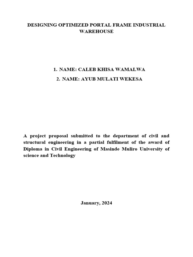Portal Frame Proposal | PDF | Mathematical Optimization | Parameter (Computer Programming)