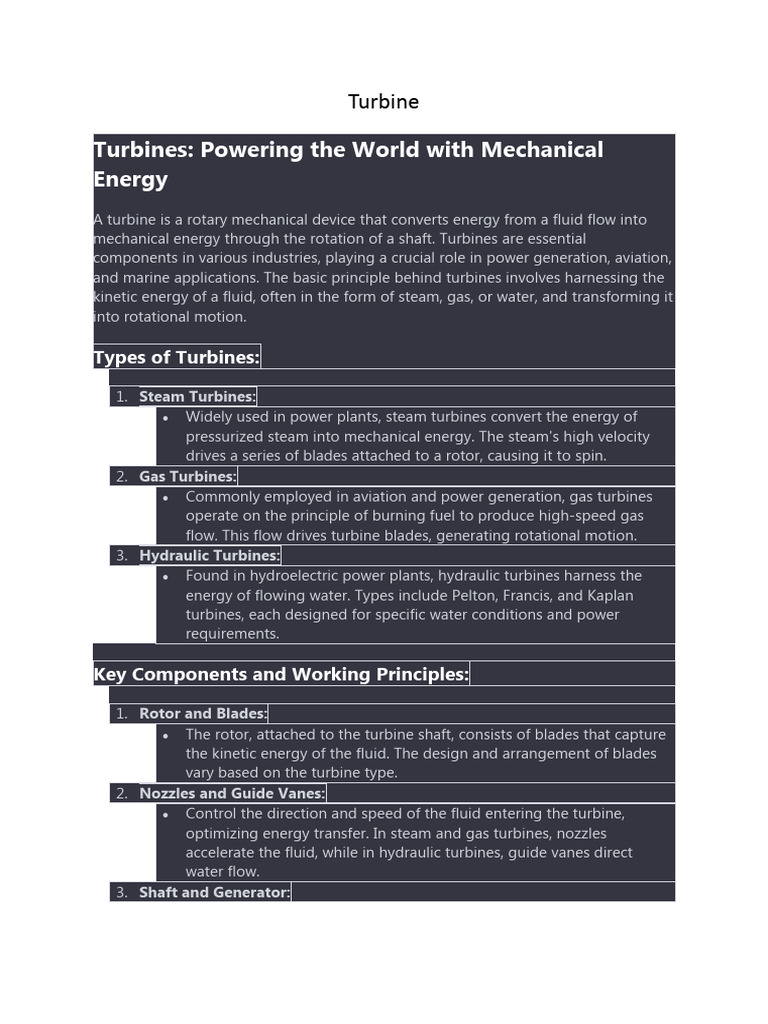 Turbine | PDF | Turbine | Propulsion